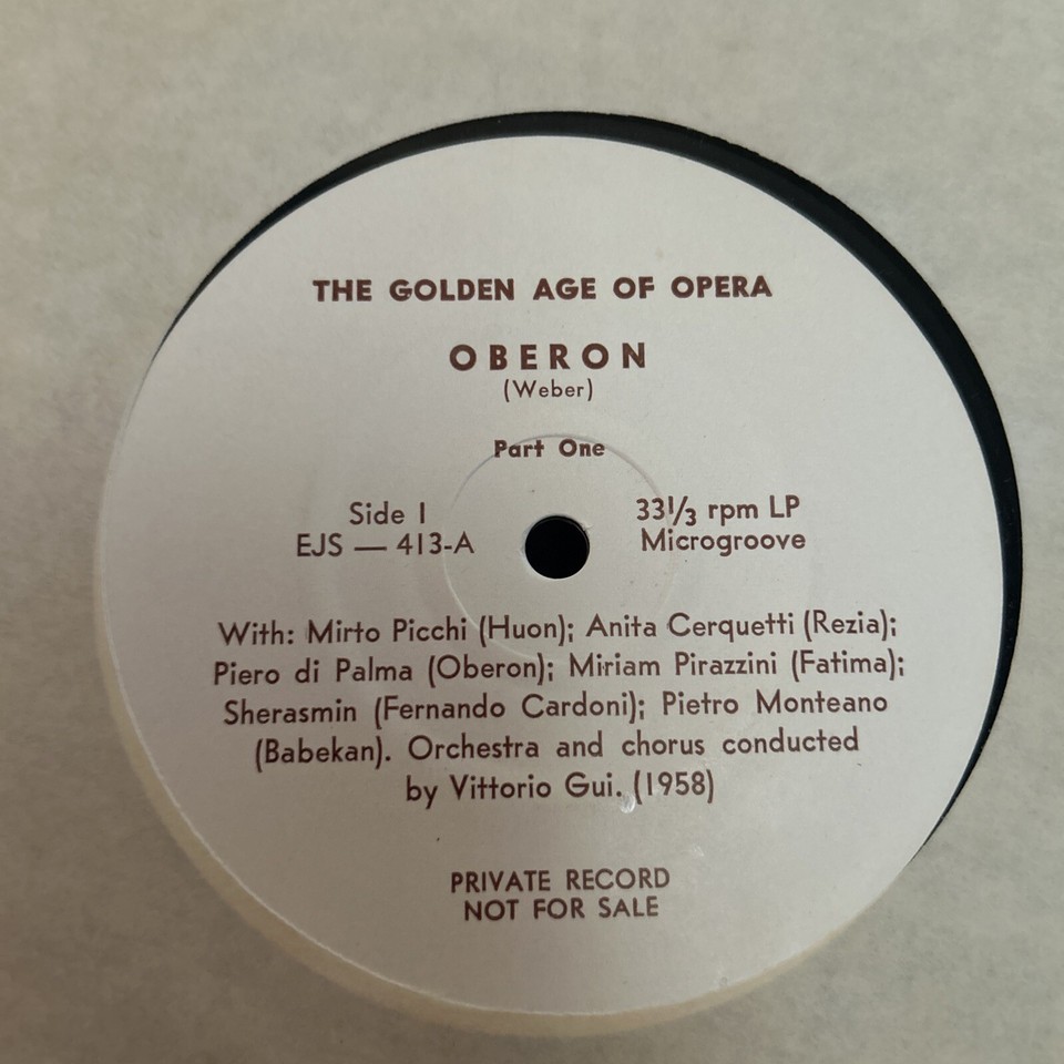 OBERON EJS 413 THE GOLDEN AGE OF OPERA PRIVATE RARE VTG #71 | eBay