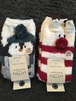 FAT FACE Women's Cosy Reindeer Socks & Cosy Penguin Socks Rrp £24 for ...
