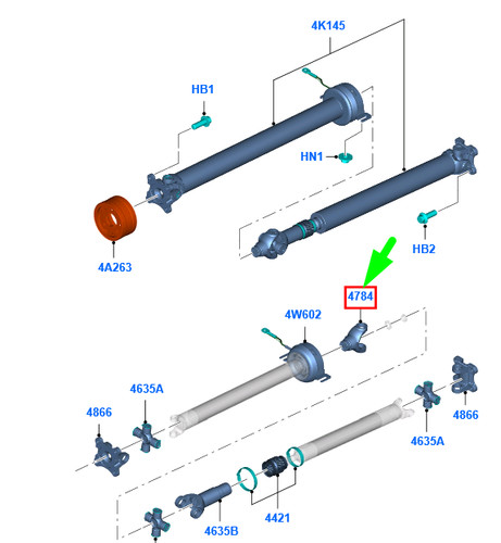 NEU FORD RANGER T6 HINTERACHSE ANTRIEBSWELLE YOKE ASSY 5161077 AB39 ...