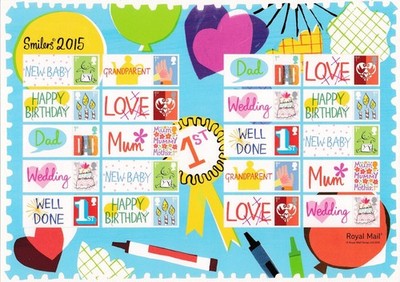 GB 2015 Scarce 'Smilers 2015' Smiler Sheet SG LS93 MNH Cat £190 (FV £34 ...