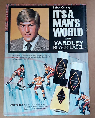 Vintage 1974 BOBBY ORR Boston Bruins Yardley Magazine Ad Photo | eBay