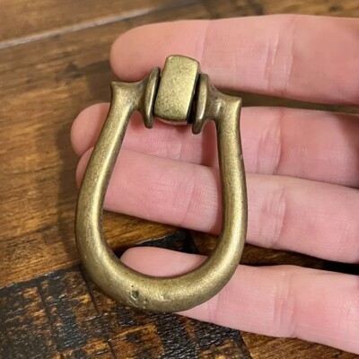 Antique - Colonial Style 2” Solid Brass Horseshoe Drop Pull - Furniture ...