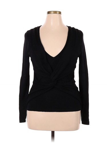 Moda International Women Black Long Sleeve Silk Top XL | eBay