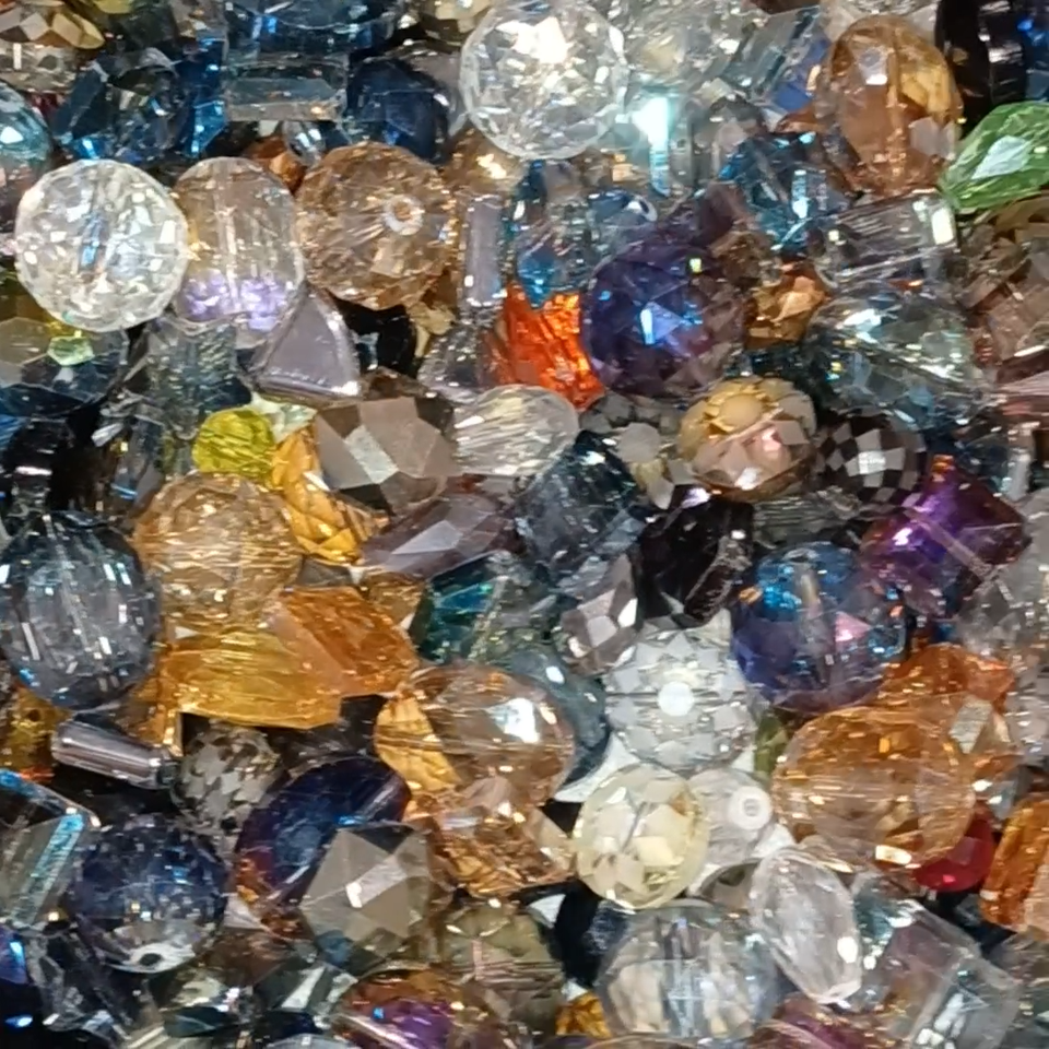 100 Pcs Large Crystal Beads Lot Faceted Transparent Glass Bead Soup ...