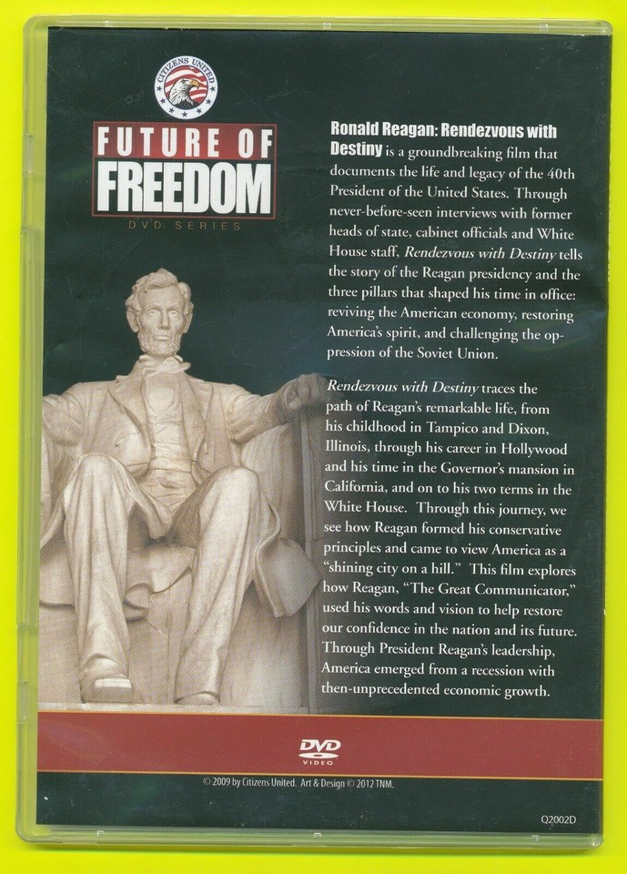 OOP DVD PRESIDENT RONALD REAGAN DOCUMENTARY RENDEZVOUS W/ DESTINY ...
