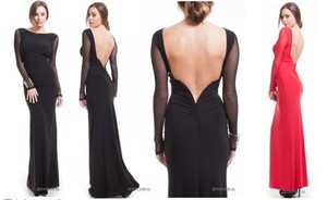 STUNNING DEEP V BACKLESS ULTRA LOW BACK LONG DRESS GOWN WEDDING FORMAL ...