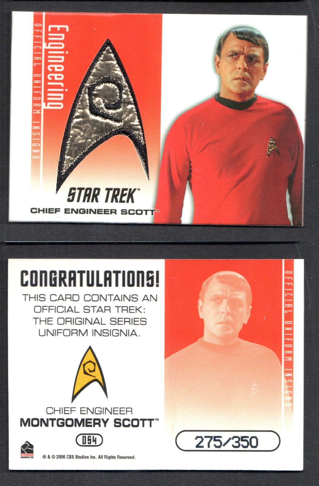 STAR TREK 40TH ANNIVERSARY "DELTA SHIELD PATCH" Card Set DS1-DS7 (all ...