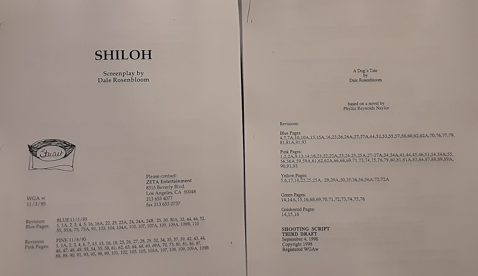 SHILOH / SHILOH 2: SHILOH SEASON (1995 / 1998) Production Screenplays ...