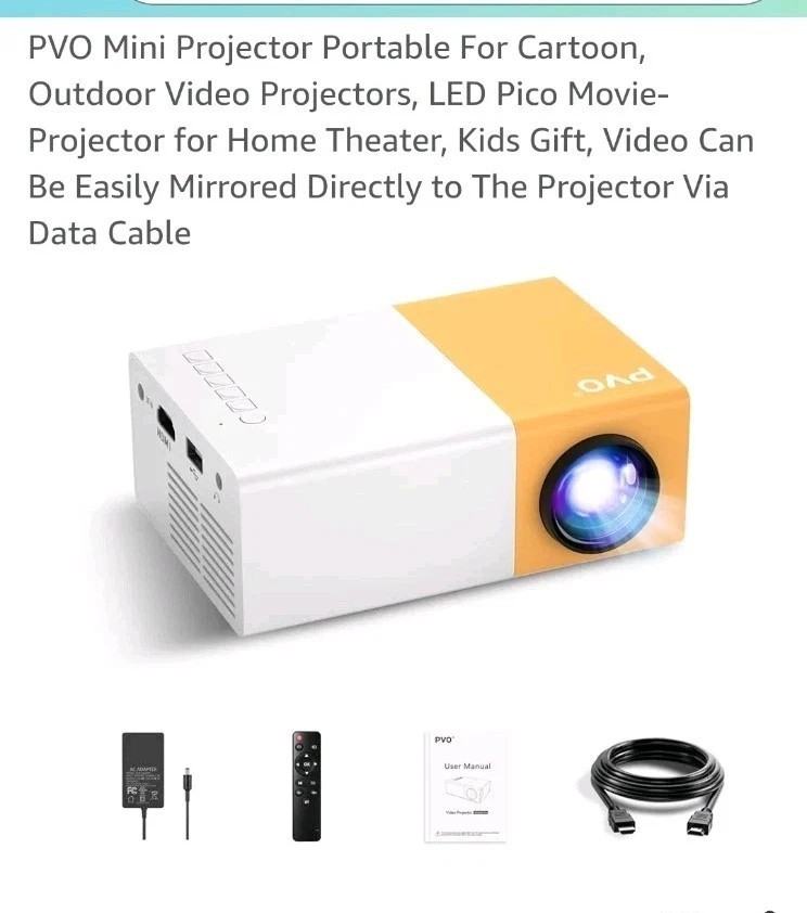 PVO LED MINI Projector YG300 Pro for Cartoon, Kids Gift, Outdoor Movie ...