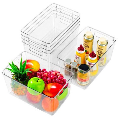 6 Pack Large Clear Plastic Storage Bins,Plastic Containers with Handle ...