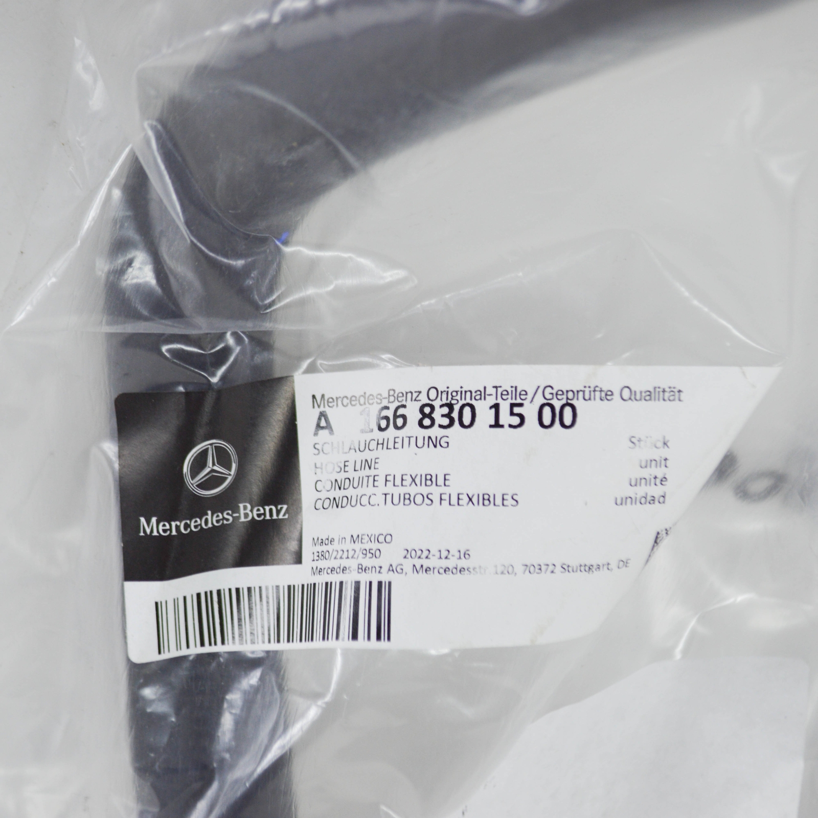 MERCEDES-BENZ GLS X166 Engine Coolant Water Hose A1668301500 NEW ...