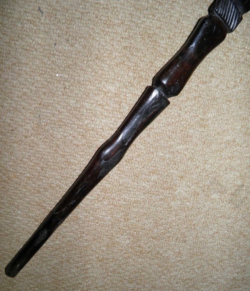 Antique Ebony Tribal African Walking Stick/Cane W/ Hand-Carved Maasai ...