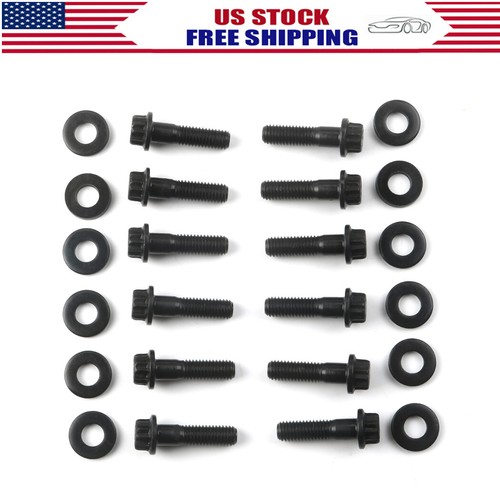 For Chevy SBC/GenIII LS 3/8" Flange 12PT Header Bolt Kit Replace 134 ...