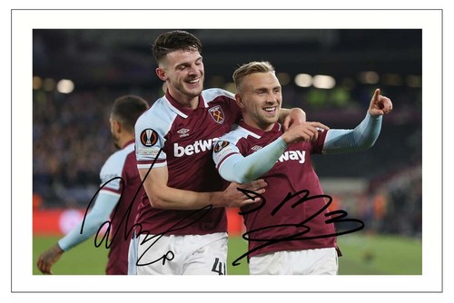 DECLAN RICE & JARROD BOWEN Signed Autograph PHOTO Signature Print WEST ...
