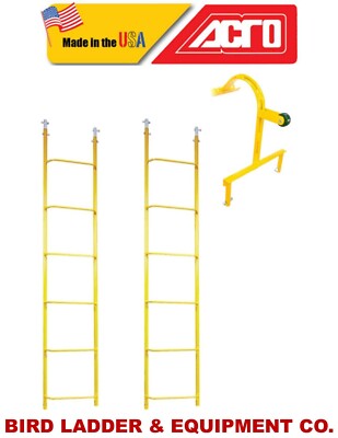 ACRO Chicken Ladder Set - (2) 6' Ladders & (1) 10" Hook - Roofing ...