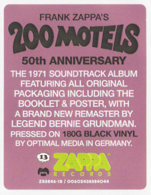 FRANK ZAPPA - 200 Motels 2 x LP SEALED Vinyl Album FANCY NEW Remastered ...