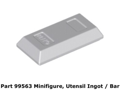 Lego 1x 99563 Light Bluish Gray Minifigure, Utensil Ingot / Bar 75290 ...