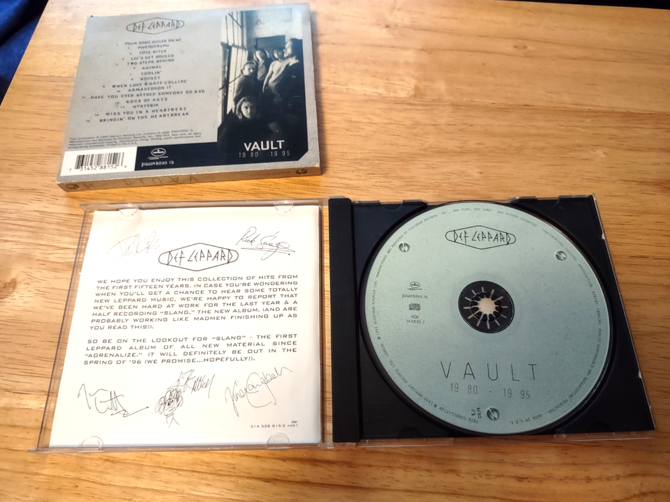 Def Leppard "Vault: Greatest Hits 1980-1995" CD 1995 Mercury Slip Cover ...