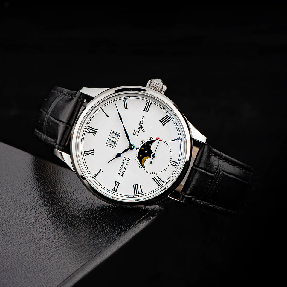 Sugess Enamel MoonPhase Master Automatic Mechanical Watch Seagull 1963 ...