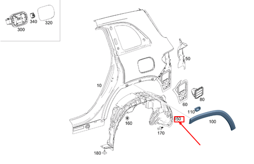 MERCEDES-BENZ GLB X247 Rear Left Wheel Housing Liner A2476903703 NEW ...