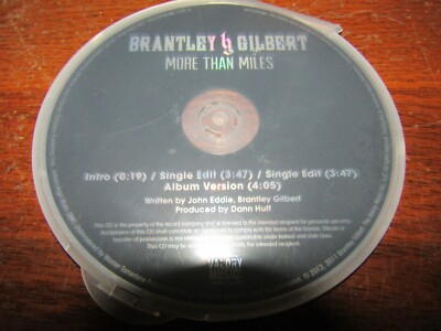BRANTLEY GILBERT More Than Miles US DJ CD single promo 2011 3 tracks | eBay