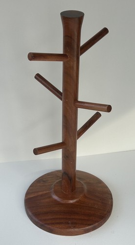 Hearth & Hand w/Magnolia Wood Mug Tree Stand Holds 6 Cups 15" Coffee ...