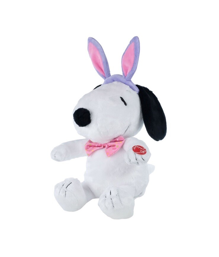 🌸 2024 Animated Peanuts Snoopy Easter Bunny Ears Bowtie Plush CVS ...