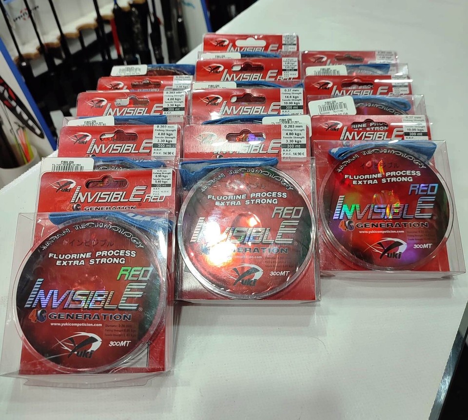 YUKI INVISIBLE Red Fishing Line Red Color Super Strong 300m 0.16mm - 0 ...