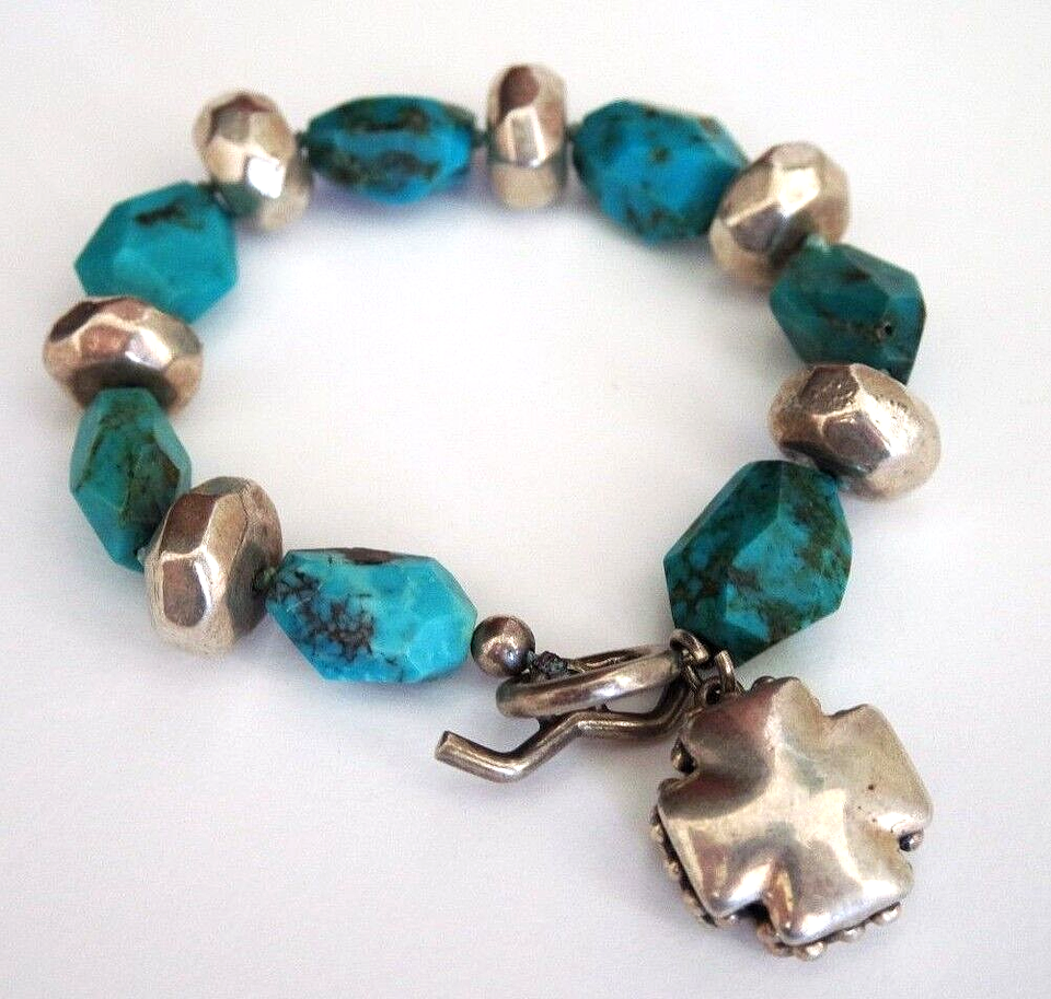 DESIGNER SIMON SEBBAG 925 STERLING SILVER NATURAL GEMSTONE TURQUOISE ...