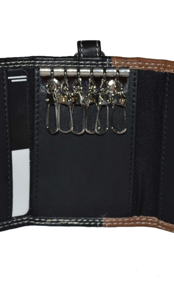 Genuine Leather Men's Key Holder Accessory 6 Key Chain Wallet Case Many ...