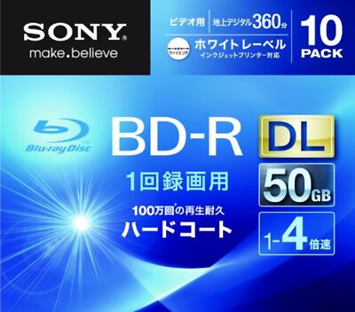 10 Sony 3D Bluray BD-R DL 50 GB 4X Speed HD Blu-ray Region Free Discs ...