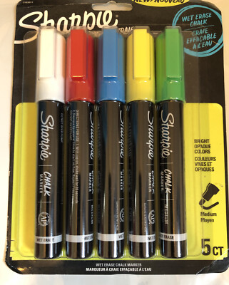 Sharpie Wet Erase Chalk Markers Bright Five Medium Point NEW!!! Red ...