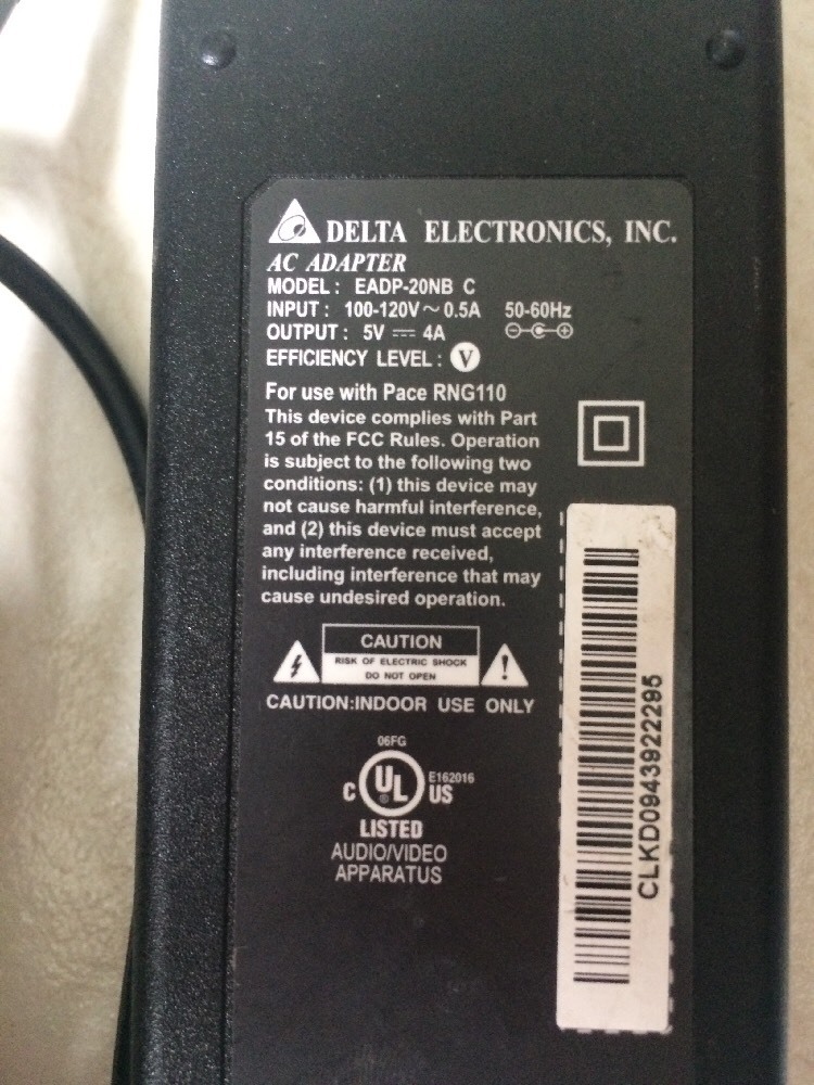 Delta Electronics OEM EADP-20NB D 5V 4A 20W AC Adapter For Xfinity ...