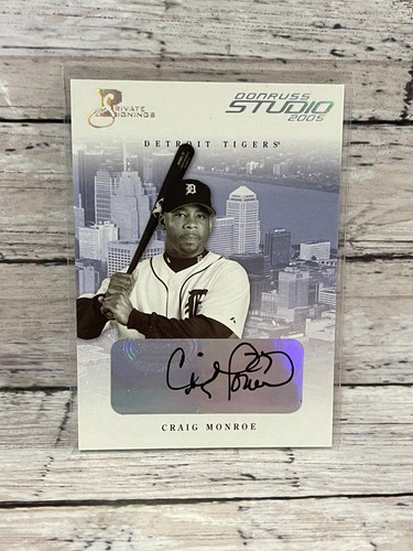 2005 Studio Private Signings Silver Autograph /100 - #111 Craig Monroe ...