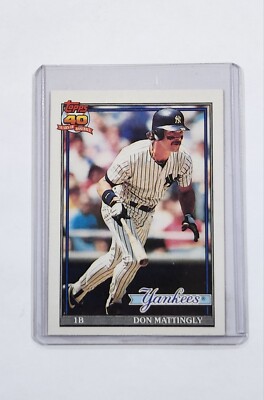 Rare 1991 Topps DON MATTINGLY ERROR Baseball Card #100 New York Yankees ...