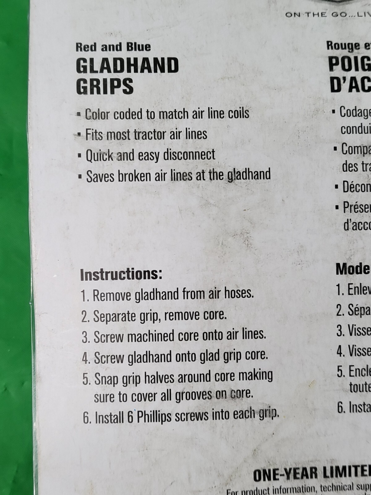 Roadpro RP1011G Blue + Red Gladhand Grips Air Hose Disconnect | eBay