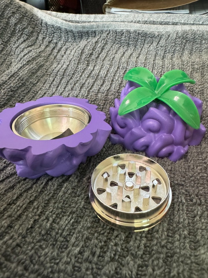 Grinder 1 Piece Devil Fruit Zinc Herb Grinder 63mm 3 layer Heavy purple ...