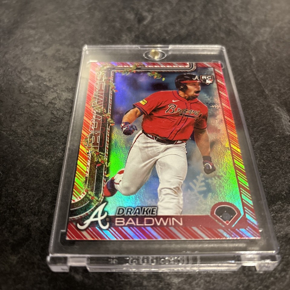 2025 Topps Holiday Drake Baldwin R/C Red Candy Cane Stocking Stuffer ...