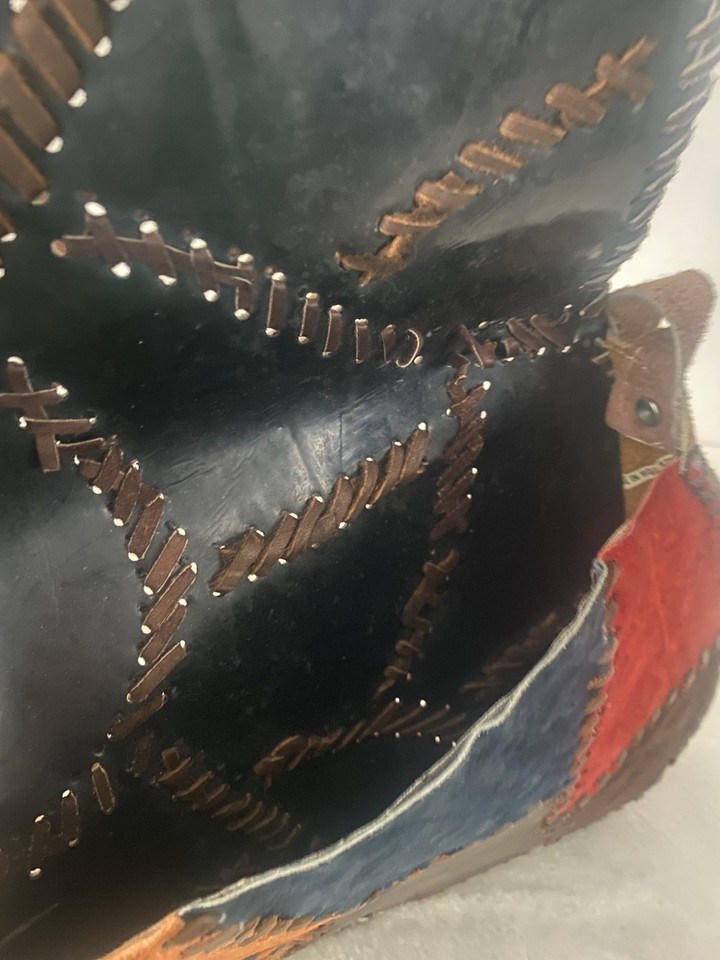 Artisan Genuine Leather Suede Patchwork Shoulder Bag Purse Boho Hippie ...