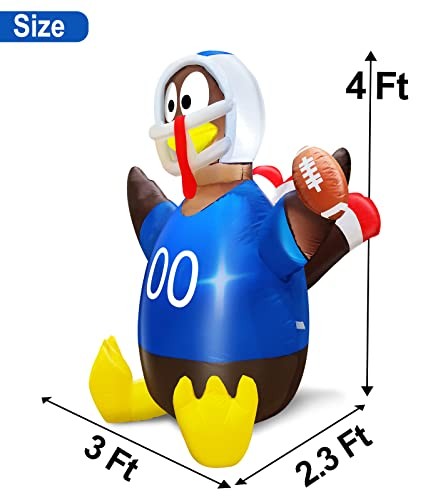 4 Ft Thanksgiving Inflatable Decorations Outdoor American Football ...