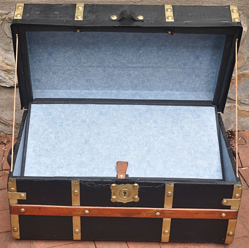 PRICE DROP!Fully Restored Antique Jenny Lind Trunk: Brass Straps, 1850s ...