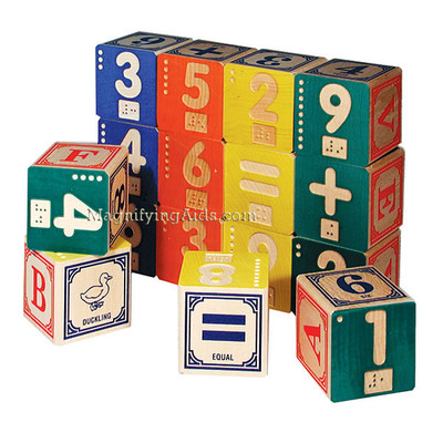 Braille Math Wood Blocks -SHIPS NEXT DAY! Brailled, Numbers | eBay