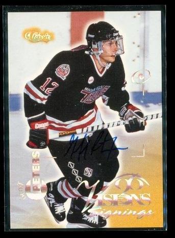 Vintage 1996 CLASSIC VISIONS AUTOGRAPH Hockey Card GEOFF PETERS Thunder ...