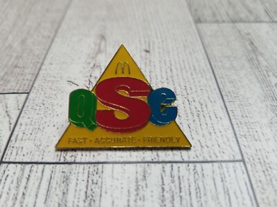 McDonald's Employee QSC Friendly Training Pin Lapel Hat VTG Vintage ...