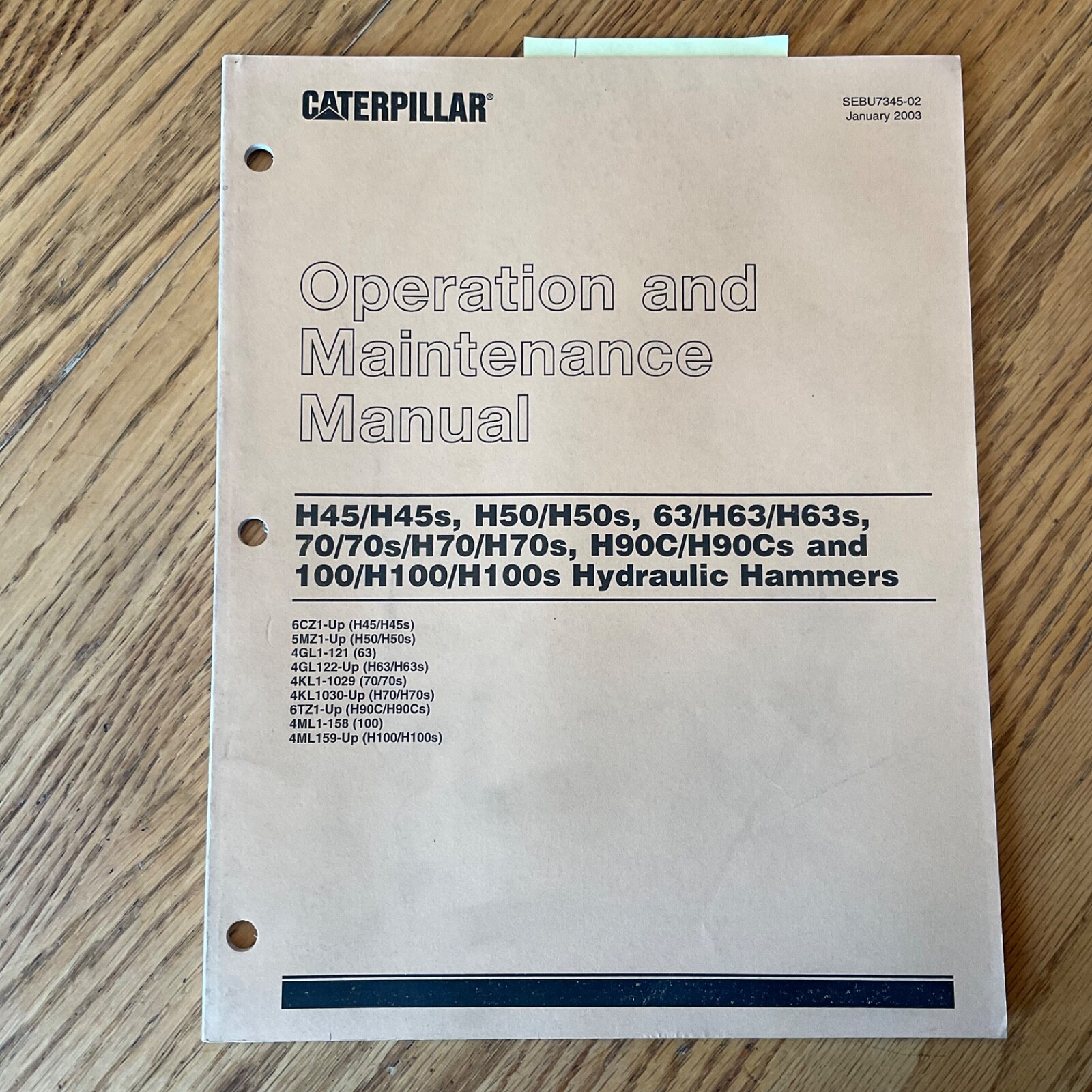 CAT Caterpillar H45/50/63/70/90C/100s HYDRAULIC HAMMER OPERATION ...