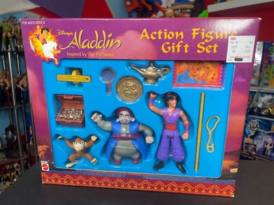 1994 Mattel Disney Aladdin TV Articulated Figures Aladdin Abu Box Set ...