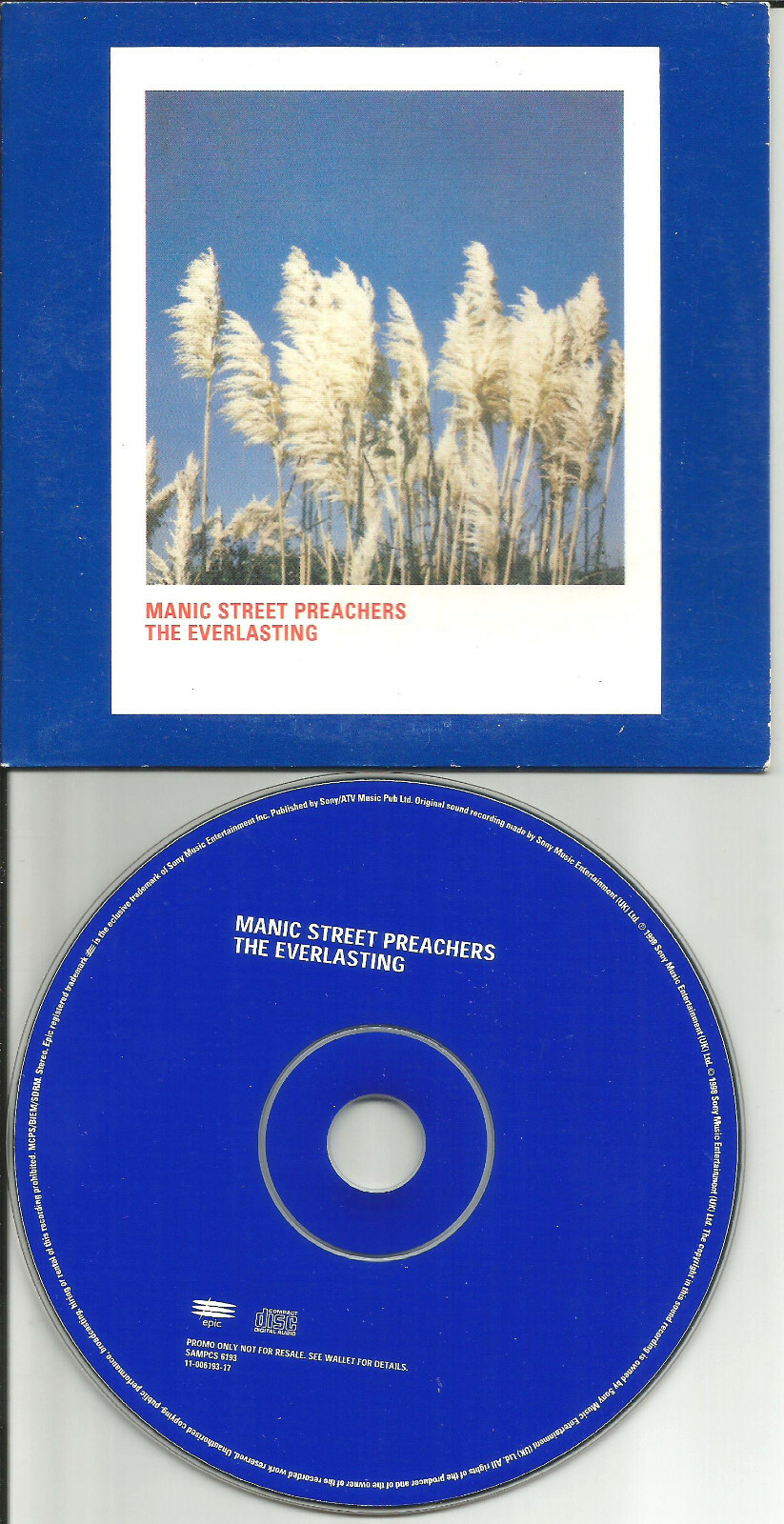 MANIC STREET PREACHERS Everlasting RADIO EDIT Europe CARD PROMO DJ CD ...