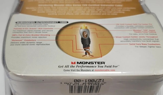 Monster Cable Ultra Series THX 1000 Subwoofer Interconnect Cable ULT ...