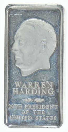Sterling Silver President Warren Harding 925 162.7 Grams Round/Art Bar ...