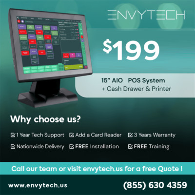 15" Touchscreen POS Cash Register Till System For Retail Restaurant ...